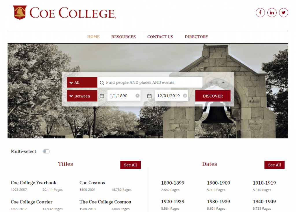 Spotlight: Coe College- Advantage Archives