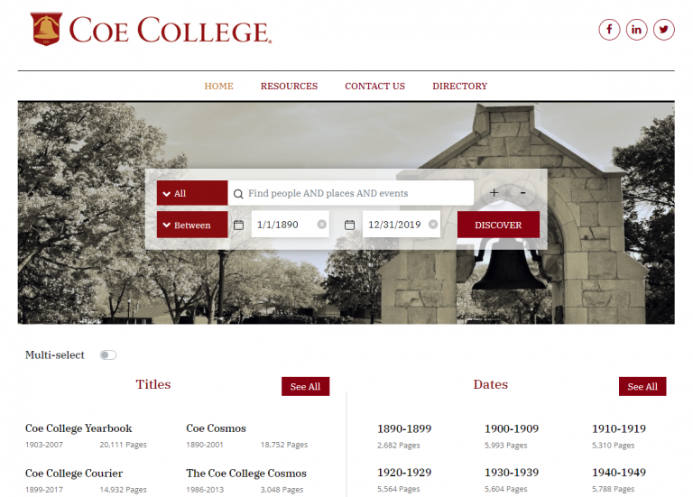 Spotlight: Coe College- Advantage Archives